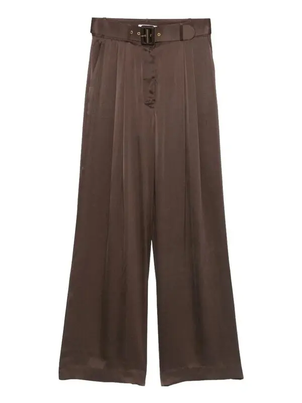 Zimmermann Silk Tuck Trousers - Brown