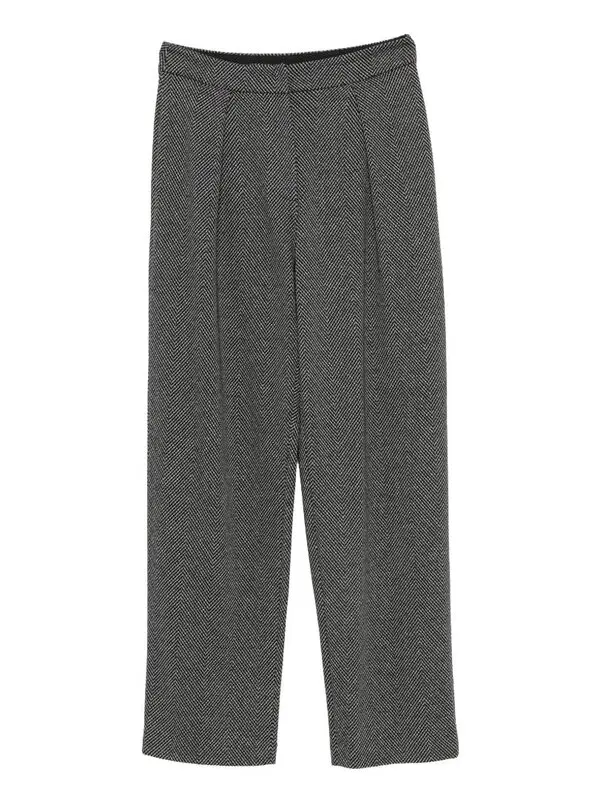Emporio Armani Tailored Herringbone Trousers - Black