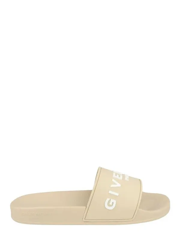 Givenchy Logo Signature Slide 'beige - White
