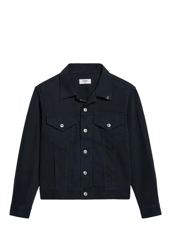 Celine Trucker Jacket Overdye Heavy Stone Wash - Black
