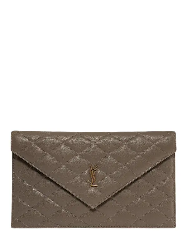 Saint Laurent Quilted Envelope Pouch - Black