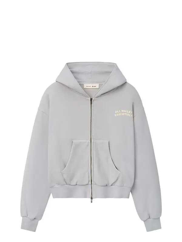 Fear Of God 90s Full Zip Hoodie 'washed Overcast - Grey