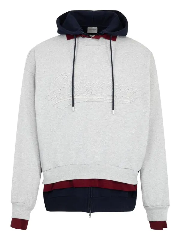 Balenciaga Layered Crewneck Hoodie - Grey