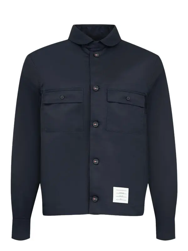 Thom Browne Shawl Collar Shirt - Blue