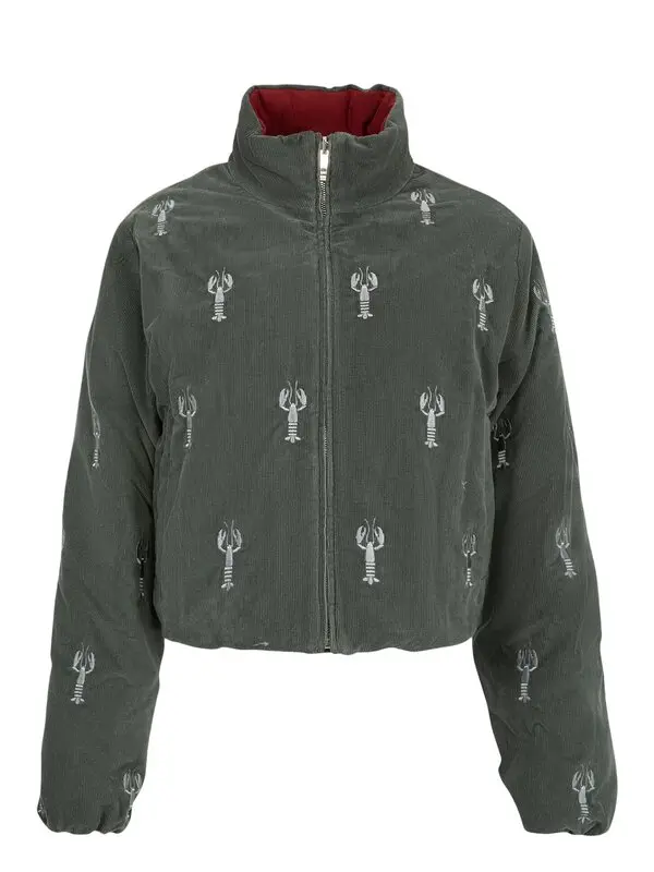 Thom Browne Down Cropped Reversible Jacket - Grey