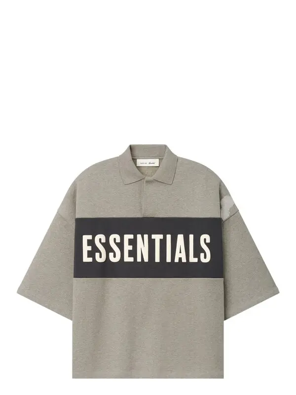 Fear Of God Cropped Panelled Polo - Grey