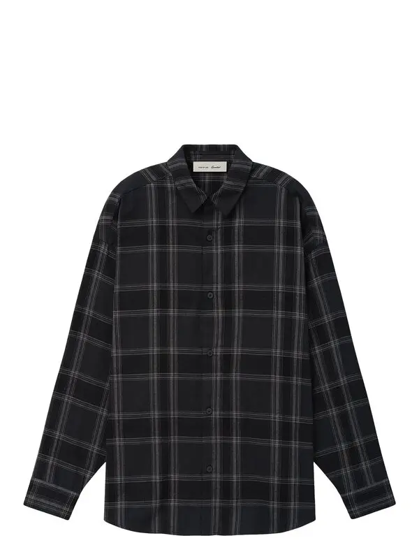 Fear Of God Flannel Button Up Shirt 'vintage Plaid - Black