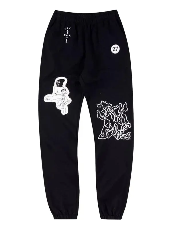 TRAVIS SCOTT Jackboys Mask On Sweatpants - Black