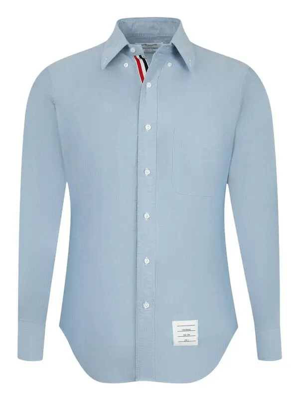 Thom Browne Classic Long-sleeve Shirt With Placket In Oxford 'light - Blue