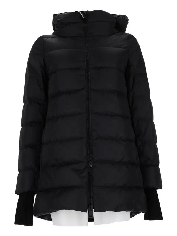 Herno Quilted Hooded Puffer Jacket With Drawstring - Black