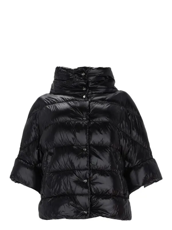 Herno Quilted Puffer Cape Jacket - Black