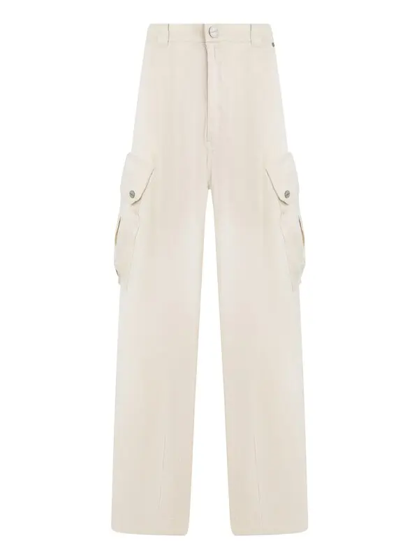 Pinko High-rise Wide-leg Cargo Pants - Panna