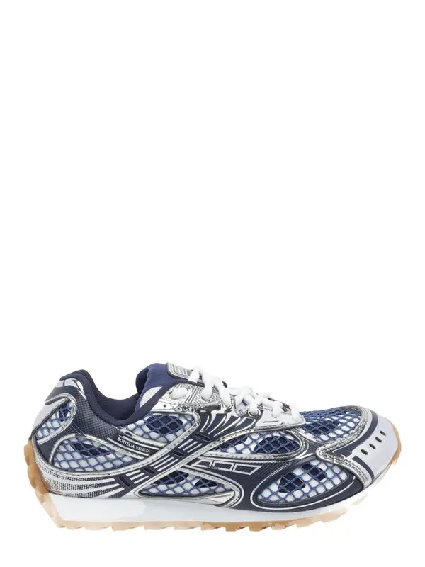 Bottega Veneta Lace-up Sneakers With Rounded Toe And Logo Padded Tongue - Blu