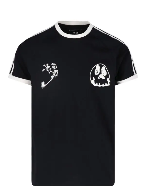 Y3 Graphic Cotton T-shirt - Black