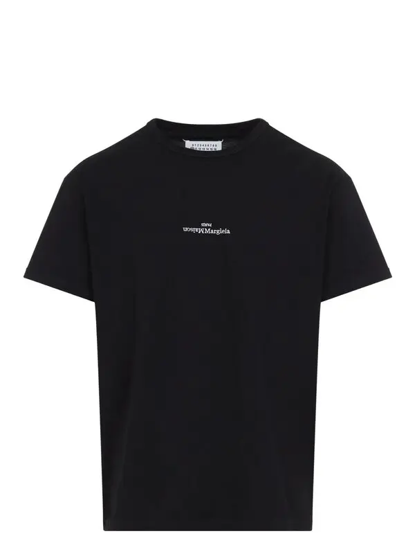 MAISON MARGIELA Reversed Logo Cotton T-shirt - Black