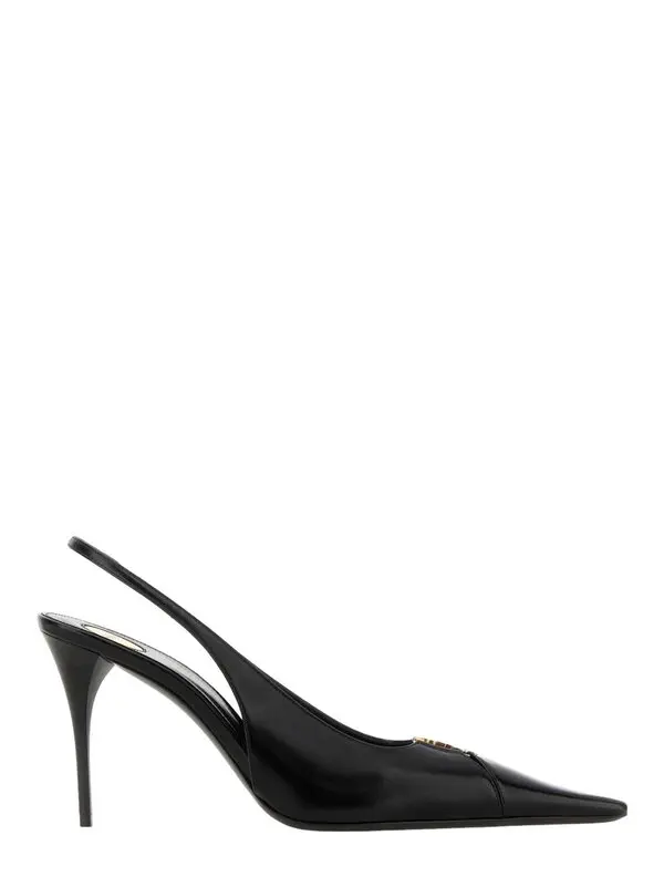 Saint Laurent Leather Babylone 90 Slingback Pumps - Black