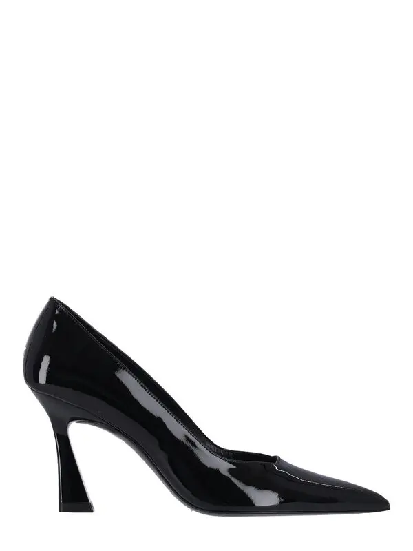 STUART WEITZMAN Coated Calf Leather Heeled Pumps - Black