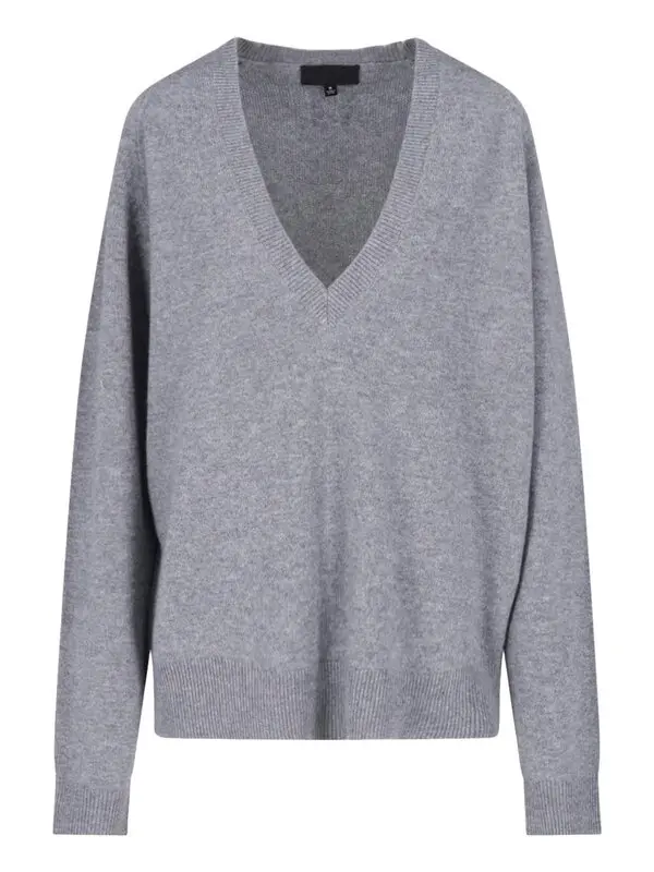 NILI LOTAN Cashmere V-neck Sweater - Grey