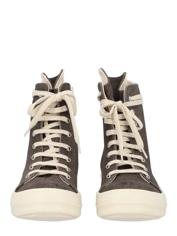 Rick Owens High-top Canvas Sneakers - Charcoal