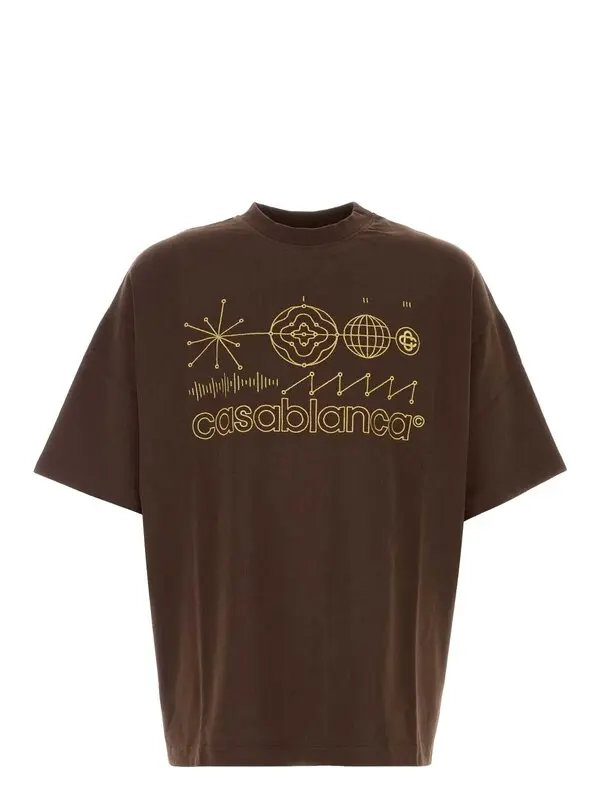 Casablanca Organic Cotton Oversize T-shirt - Brown