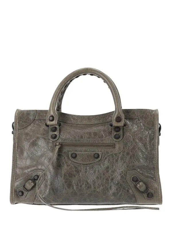 Balenciaga Classic Leather Top Handle Bag - Green