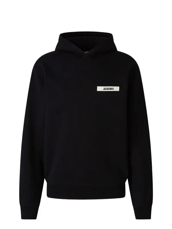 Jacquemus Jacquard Grosgrain Hoodie For - Black