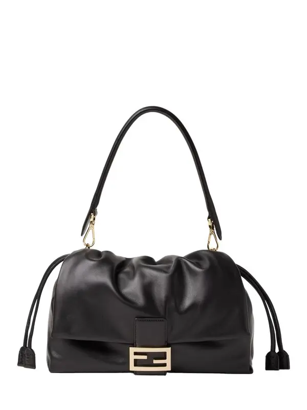 Fendi Baguette Soft Leather Mini Shoulder Bag - Nero