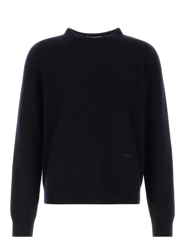 Fendi 100% Cashmere Mock Neck Pullover - Blue