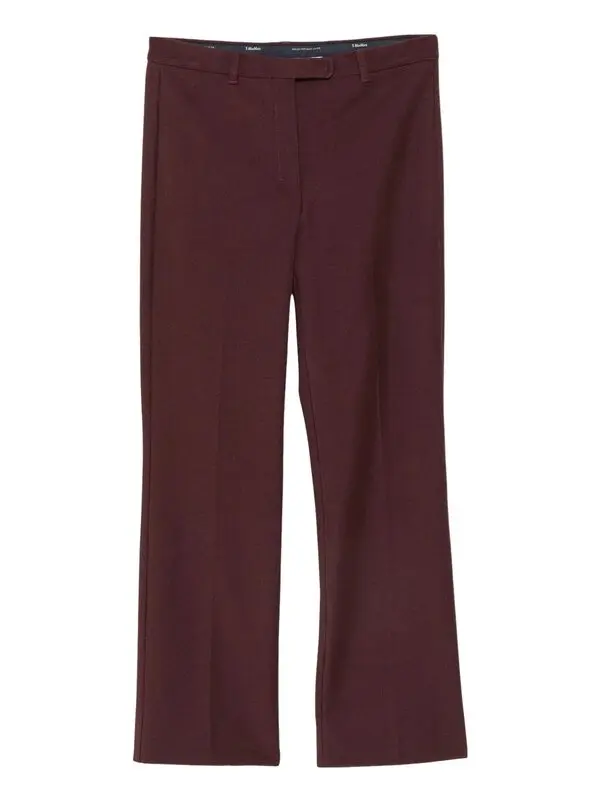 Max Mara S' Umanita High-waist Wide-leg Trousers With Center Pleat And Side Pockets - Red