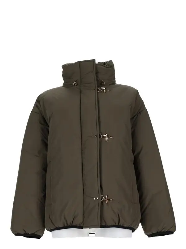 FAY Padded High Collar Puffer Jacket - Blue