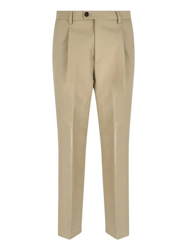BEABLE Tailored Straight-leg Cotton Trousers - Beige