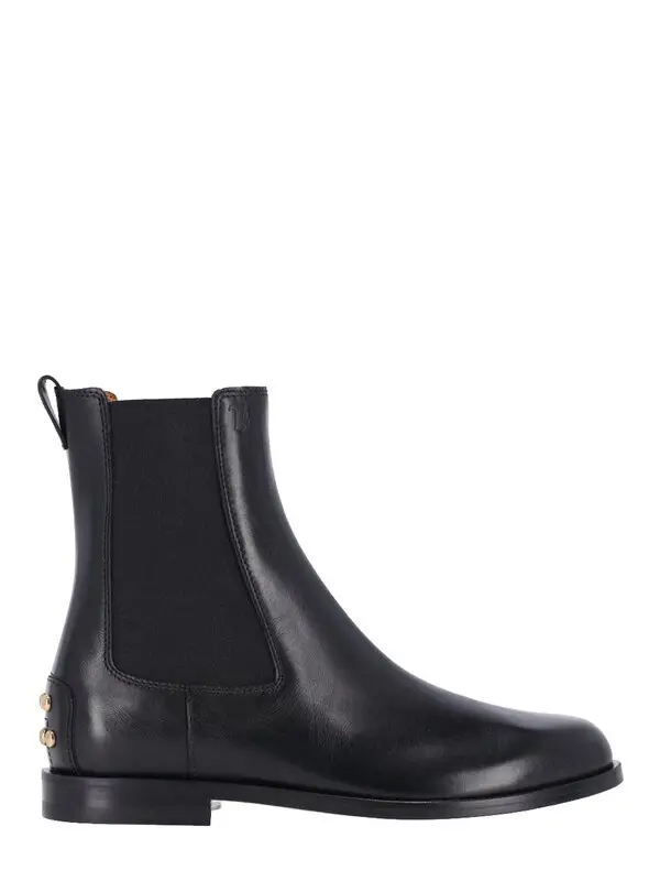 TOD`S Tod's Leather Chelsea Ankle Boots With Elastic Panels - Black