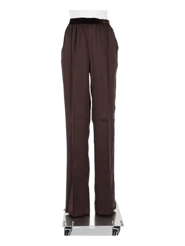 TOM FORD Silk Wide-leg Trousers - Brown