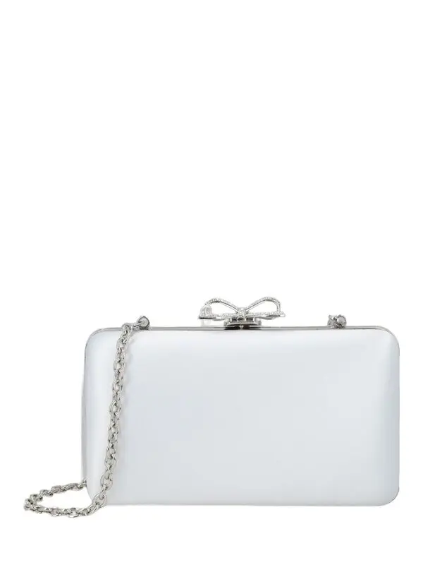 SELF-PORTRAIT Bow Clasp Clutch With Chain Strap - Blue