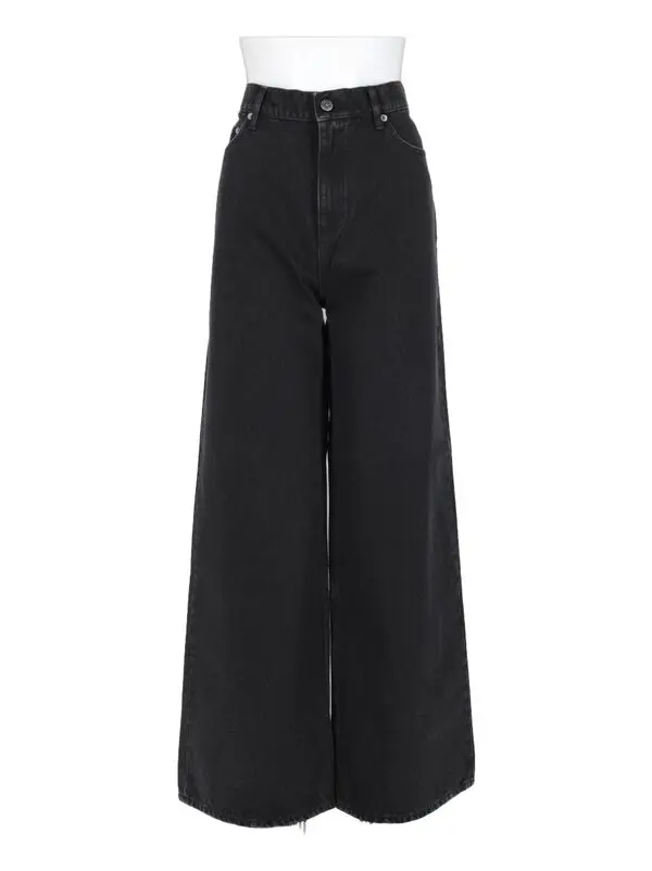GOLDEN GOOSE High-waisted Wide-leg Denim Trousers - Black