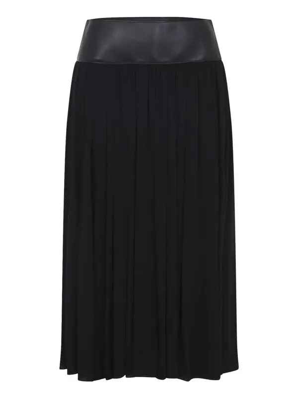 Alaïa High-waist Pleated Midi Skirt - Black