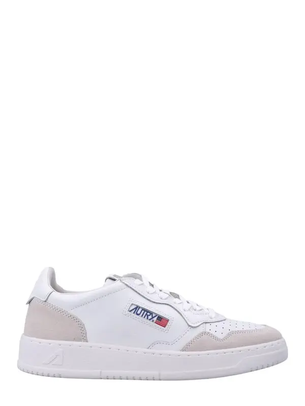 AUTRY Medalist Leather And Suede Low Top Sneakers - Bianco