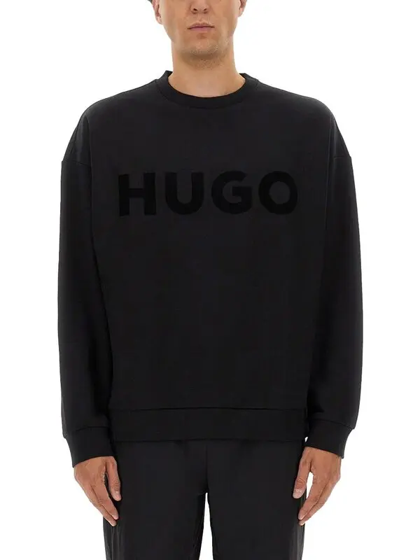 Hugo Oversized Logo Sweater - Black