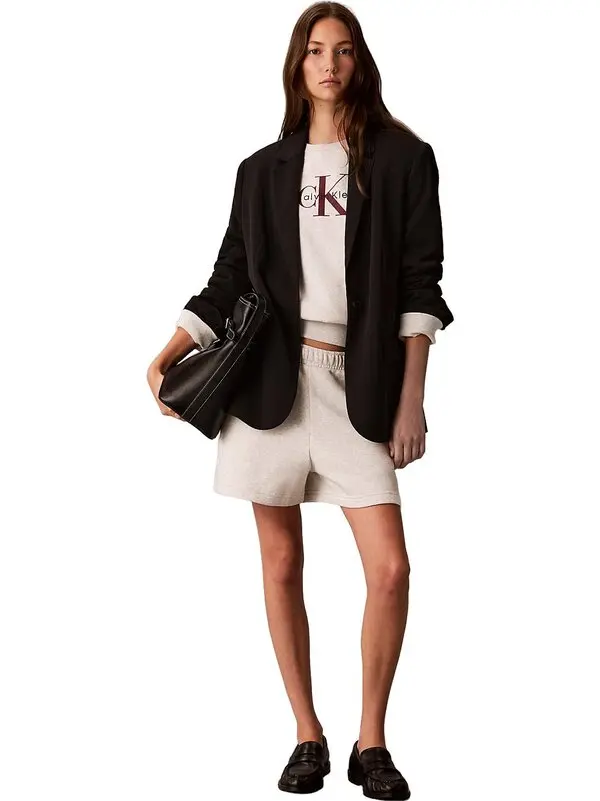 Calvin Klein Monogram Fleece Shorts - Light Grey Heather