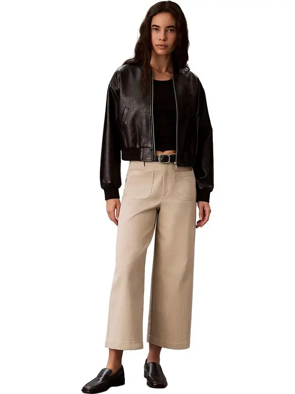 Calvin Klein Stretch Twill Marcy Pants - White Pepper