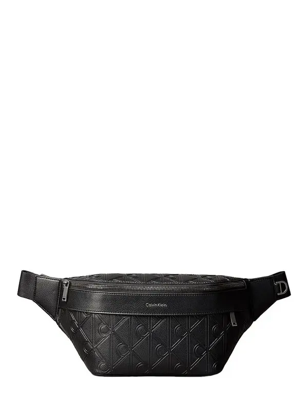 Calvin Klein Debossed Emblem Logo Belt Bag - Black