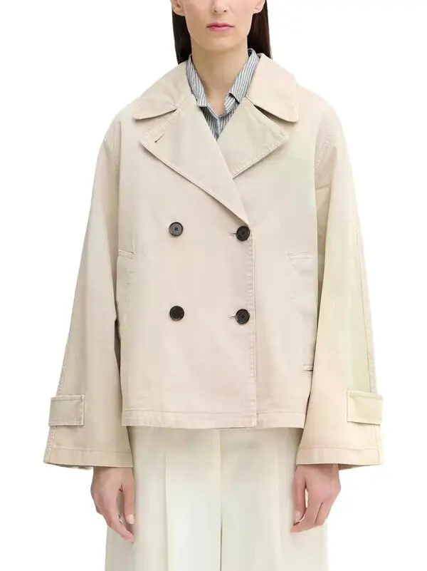 Marc O'polo Double-breasted Cropped Coat - Neutrals