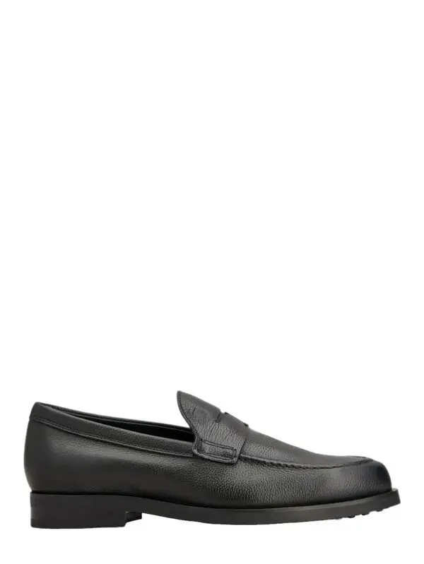 TOD'S Leather Loafers With Embossed Logo - Black