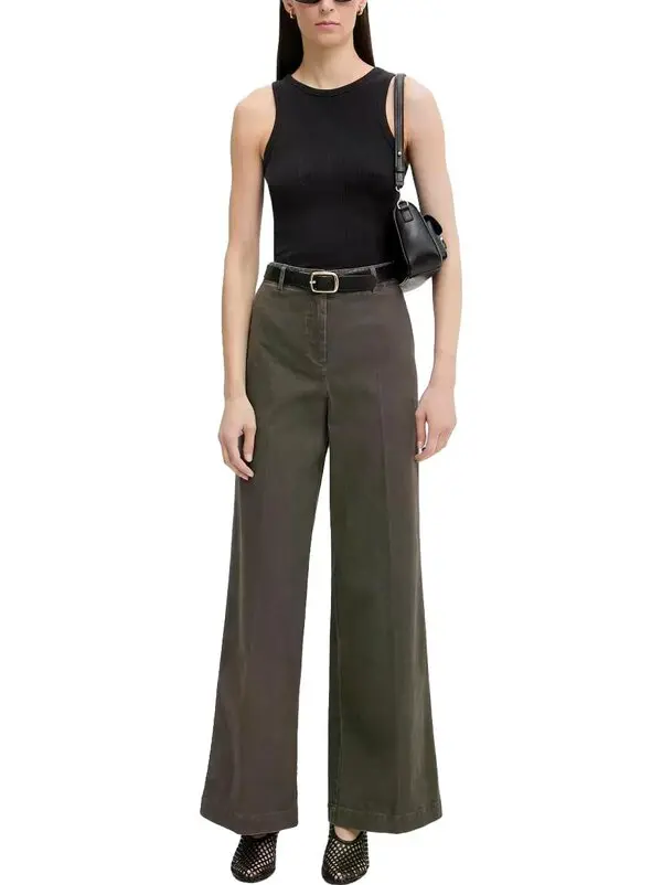 Marc O'polo Margo Wide-leg Pressed-crease Trousers - Brown