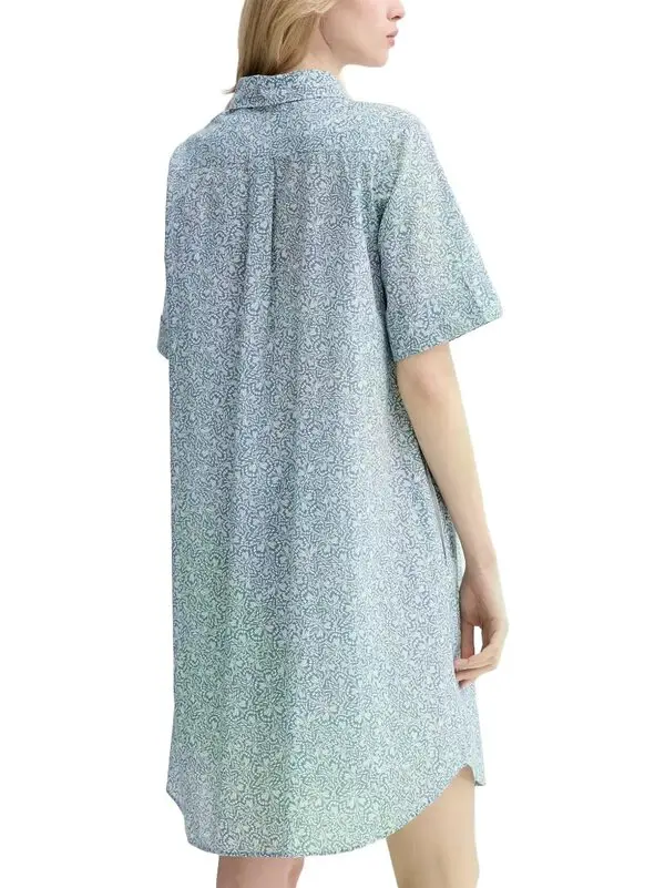 Marc O'polo Butterfly Print Shirt Midi Dress - Blue
