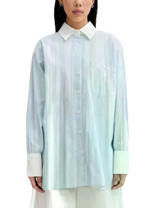 Marc O'polo Vertical Stripe Long Sleeve Shirt - Blue