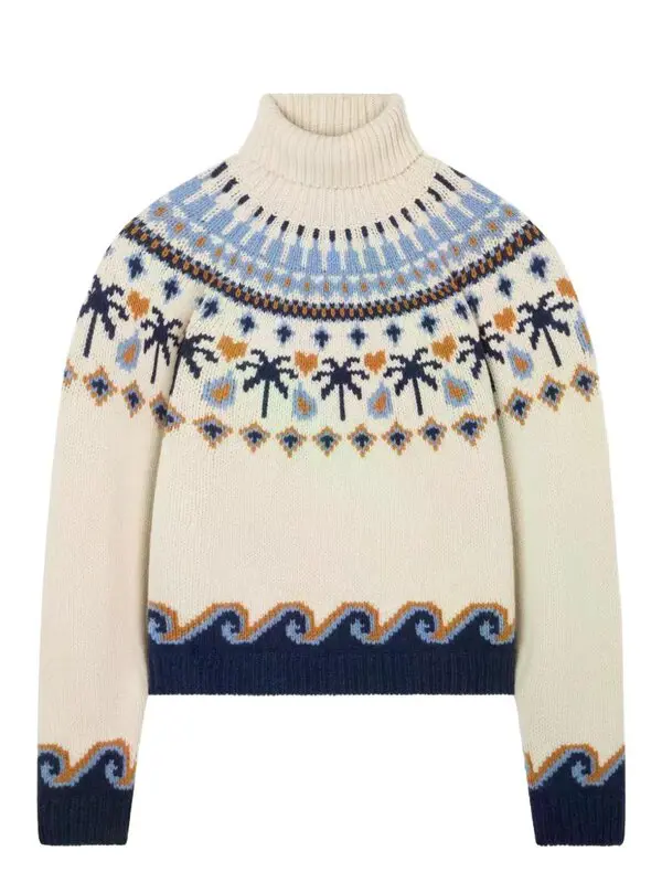Alanui Fair Isle Virgin Wool Sweater - Neutrals