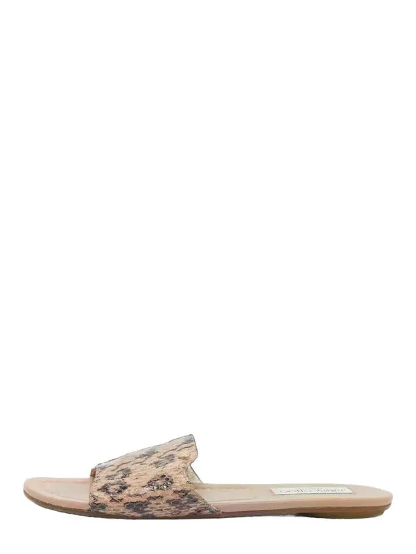 JIMMY CHOO Nanda Snake-effect Sandals - Neutrals