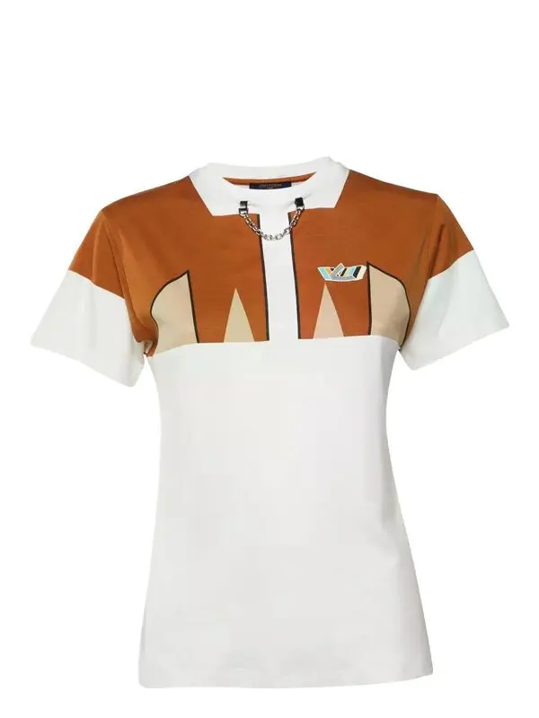 LOUIS VUITTON Colour-block T-shirt With Chain Detail - White