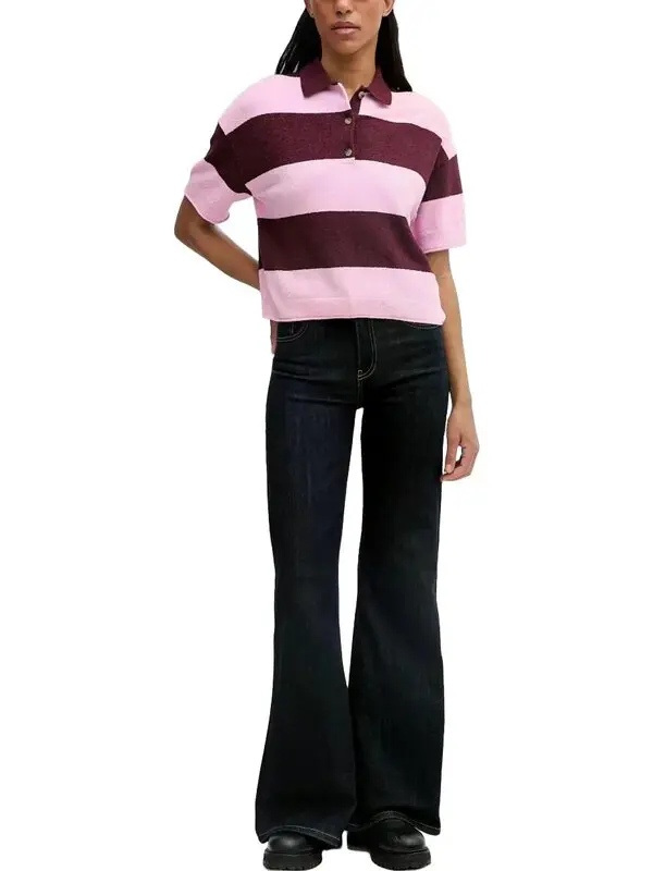 Marc O'polo Striped Short-sleeve Polo Shirt - Pink